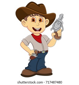 Cowboy Cartoon Vector Illustration: เวกเตอร์สต็อก (ปลอดค่าลิขสิทธิ์ ...