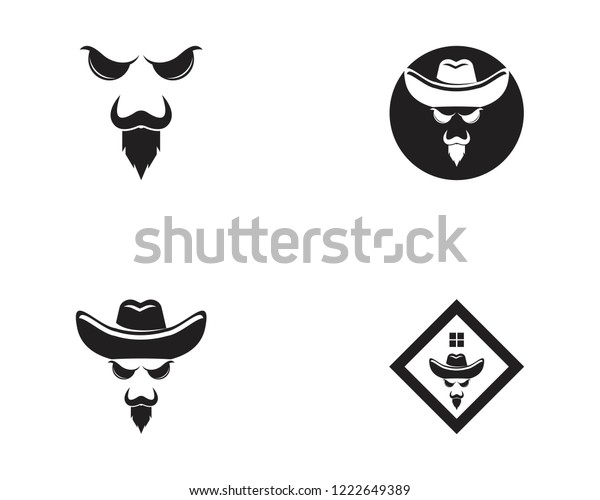 Cowboy Face Icon Vector Stock Vector (Royalty Free) 1222649389 ...