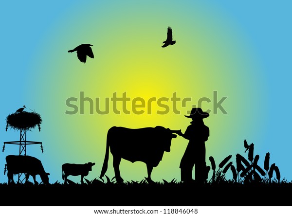 Cowboy Field Stock Vector (Royalty Free) 118846048 | Shutterstock