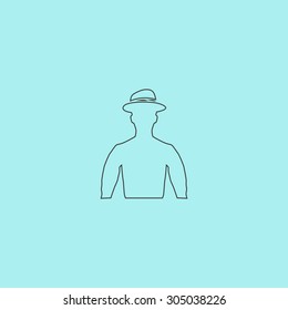 Cowboy Head Simple Outline Flat Vector: เวกเตอร์สต็อก (ปลอดค่าลิขสิทธิ์ ...