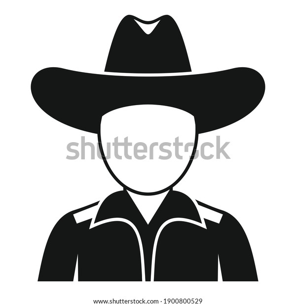 Cowboy Icon Simple Illustration Cowboy Vector Stock Vector (Royalty ...