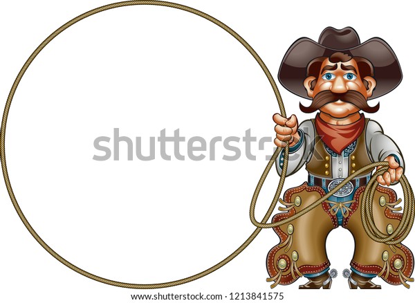 Cowboy Lasso Doing Rope Trick Stock Vector (Royalty Free) 1213841575 ...