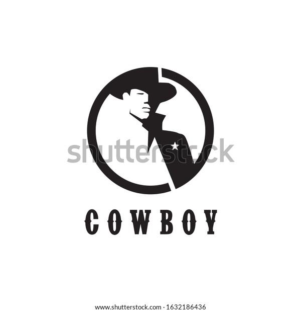 Cowboy Logo Design Vector Illustration Template Stock Vector (Royalty ...