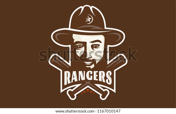 Cowboy Rangers Baseball Vector Logo Stock Vector (Royalty Free ...