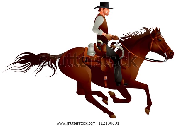 Cowboy Rider Gunfighter On Horse Vector Stock Vector (Royalty Free ... Cowboy Rider Gunfighter On Horse Vector Stock Vector (Royalty Free ...