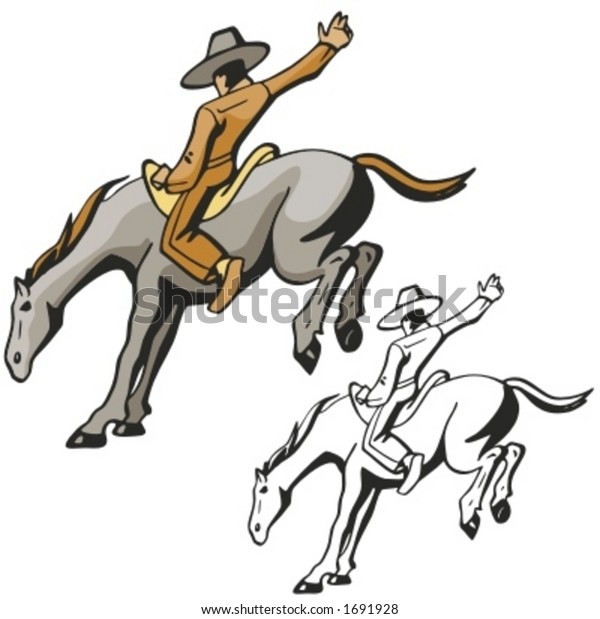 Cowboy Rider Vector Illustration Stock Vector (Royalty Free) 1691928