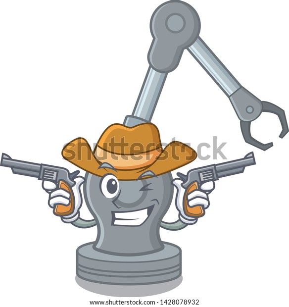 Cowboy Robotic Arm Machine Isolated On Stock Vector (Royalty Free ...