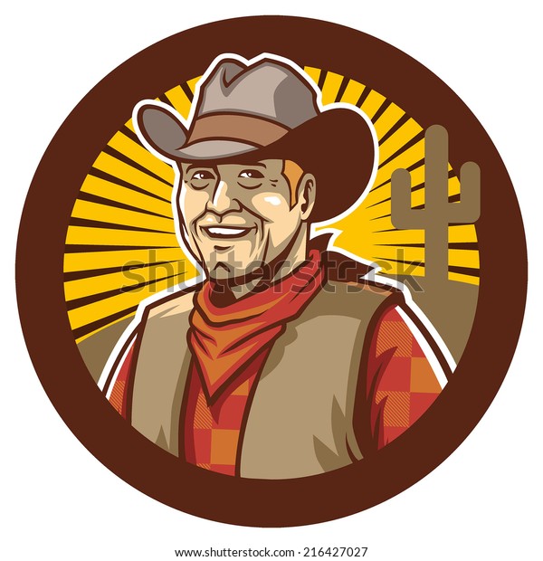 Cowboy Smile Stock Vector (Royalty Free) 216427027 | Shutterstock
