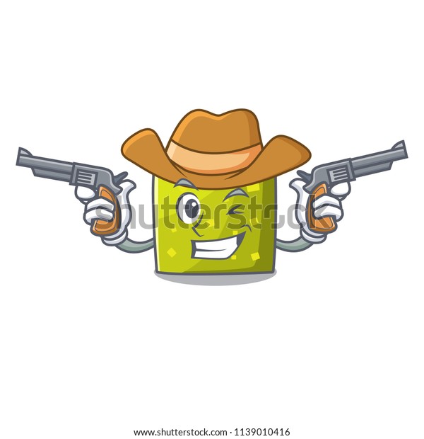 Cowboy Square Character Cartoon Style Stock Vector (Royalty Free ...