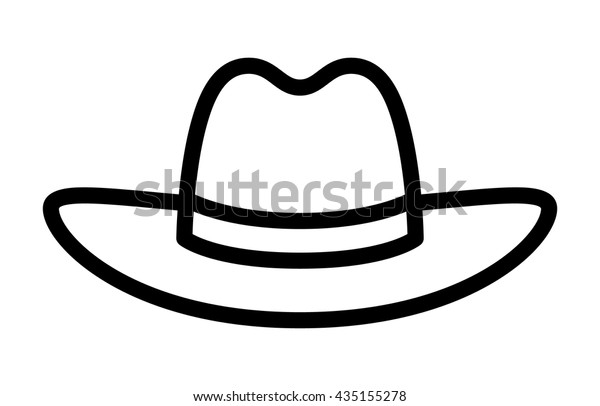 Cowboy Stetson Hat Line Art Vector Stock Vector (Royalty Free ...