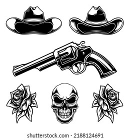 Cowboy Theme Design Set Illustration Stock Vector (Royalty Free ...
