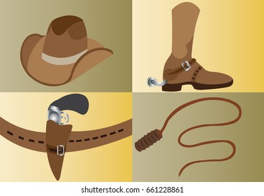 Cowboy Tools Most Iconic Tools Instruments Stock Vector (Royalty Free ...