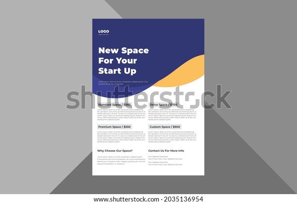 Coworking Space Flyer Design Template Office Stock Vector (Royalty Free ...