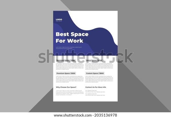 Coworking Space Flyer Design Template Office Stock Vector (Royalty Free ...