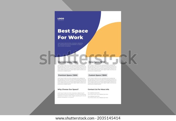 Coworking Space Flyer Design Template Office Stock Vector (Royalty Free ...