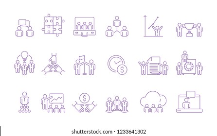 Coworking Team Group Icon Coordinate Working Stock Vector (Royalty Free ...