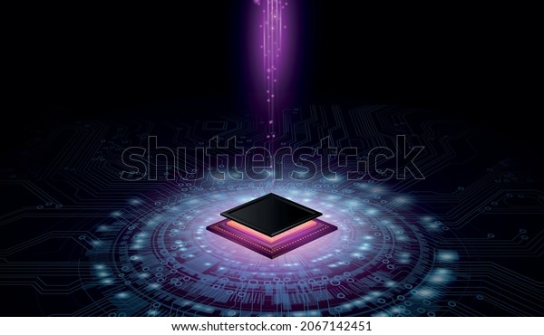 Cpu Chip On Motherboard Abstract 3d Stock Vector (Royalty Free ...