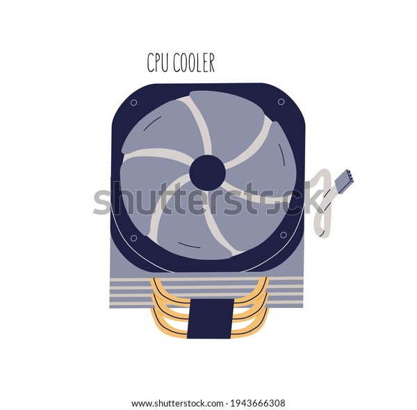 Cpu Cooler Fan Wires Internal Computer Stock Vector (Royalty Free ...