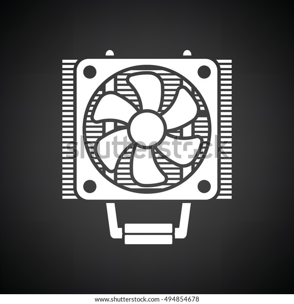 Cpu Fan Icon Black Background White Stock Vector (Royalty Free ...
