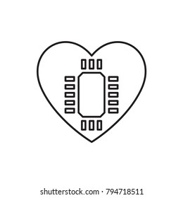Cpu Heart Icon Illustration Isolated Vector Stock Vector (Royalty Free ...