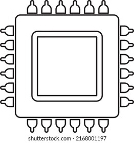 Cpu Icon Vector Line Art On Stock Vector (Royalty Free) 2168001197 ...