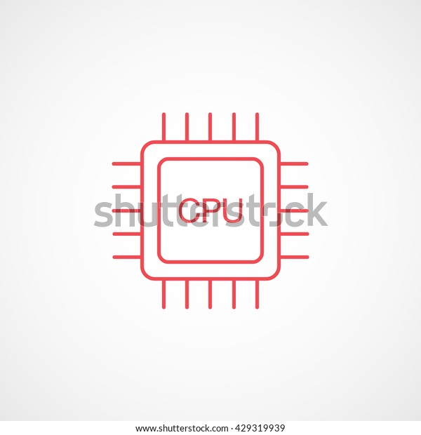 Cpu Red Icon On White Background: เวกเตอร์สต็อก (ปลอดค่าลิขสิทธิ์ ...