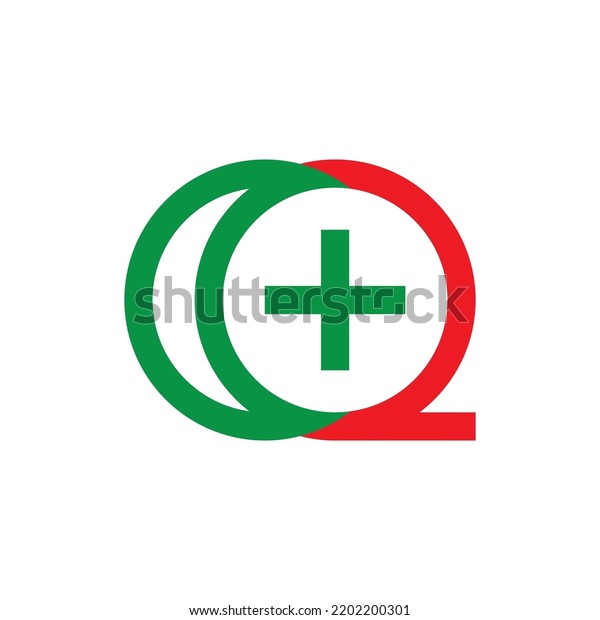 Cq Letter Crescent Plus Logo Design Stock Vector (Royalty Free ...