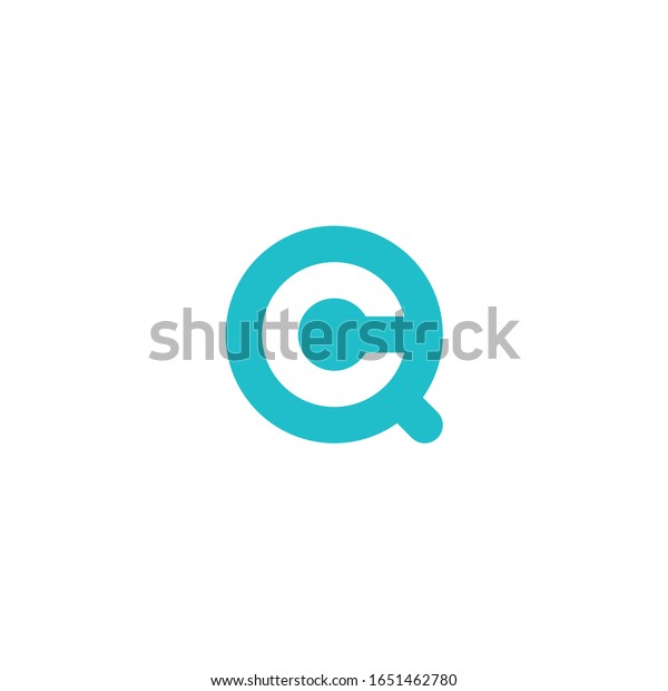 Cq Monogram Logo Green Aqua Color Stock Vector (Royalty Free ...