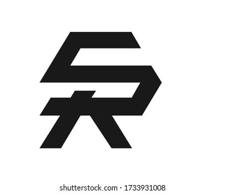 Cr Monogram Logo Design White Background Stock Vector (Royalty Free ...