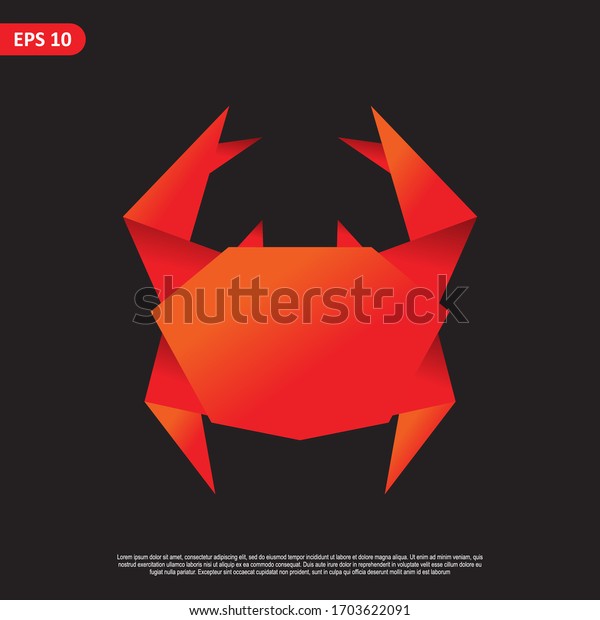 Crab Abstract Isolated On White Backgrounds Stock Vector (Royalty Free ...