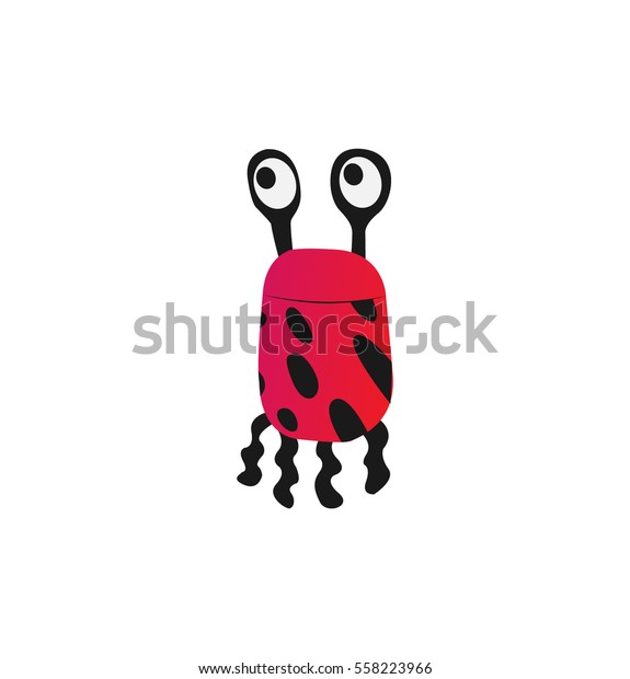 Crab Cartoon Black Red Monster Character Stock Vector (Royalty Free ...