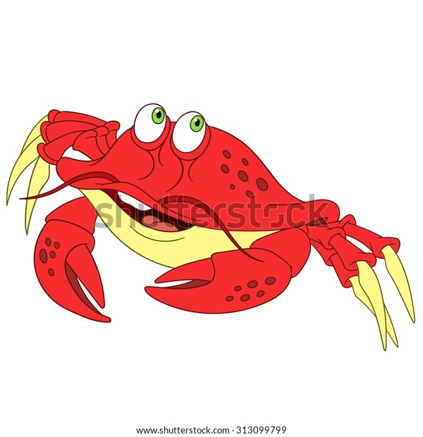 Crab Cartoon Character Isolated On White Stock Vector (Royalty Free ...