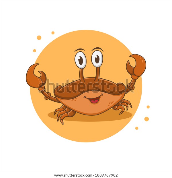 Crab Cartoon Vector Illustration Seafood Mascot: เวกเตอร์สต็อก (ปลอดค่า ...