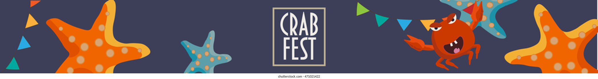 Crab Fest Vector Banner Template Crab Stock Vector (Royalty Free ...