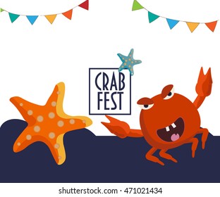 Crab Vector Banner Template Crab Festival: vetor stock (livre de ...