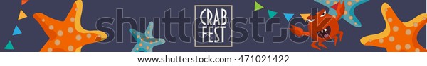 Crab Fest Vector Banner Template Crab Stock Vector (Royalty Free ...