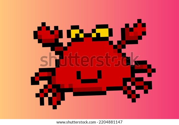 Crab Pixel Art Design Sea Animal Stock Vector (Royalty Free) 2204881147 ...