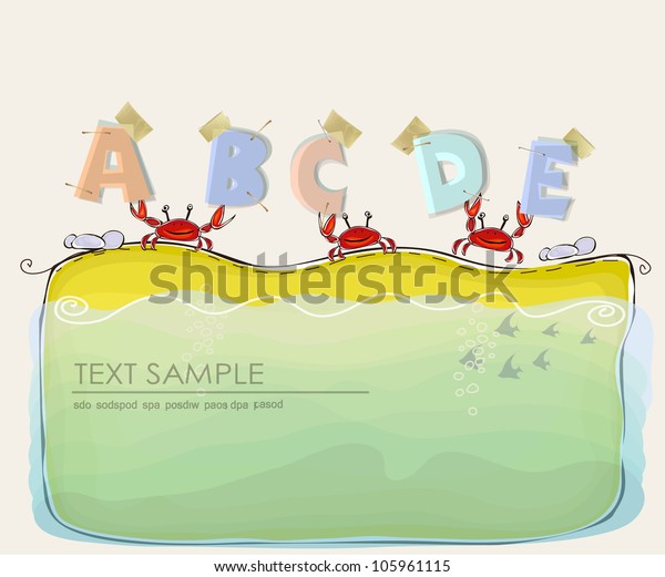Crabs On Beach Holding Abc Stock Vector (Royalty Free) 105961115 ...
