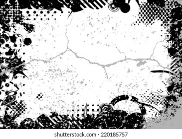 Crack Distress Texture Grunge Border Frame Stock Vector (Royalty Free ...