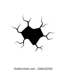 Crack Icon Design Isolated On White Stock Vector (Royalty Free ...