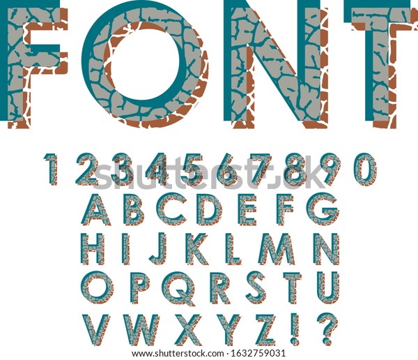 Crack Textured Font Letters Set Stock Vector (Royalty Free) 1632759031 ...