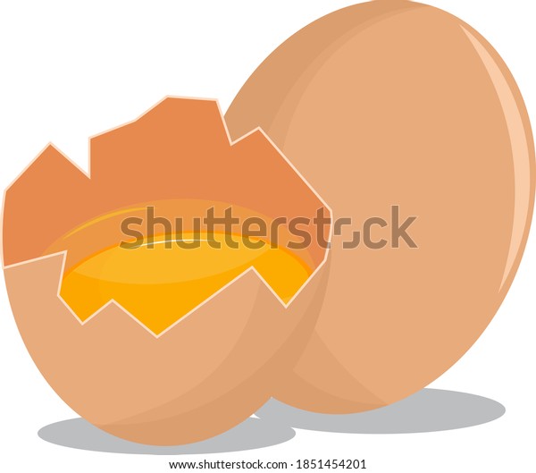 Cracked Egg Cartoon Illustration Vector 库存矢量图（免版税）1851454201 | Shutterstock