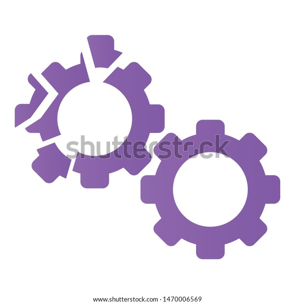 Cracked Gear Icon Cartoon Cracked Gear Stock Vector (Royalty Free ...