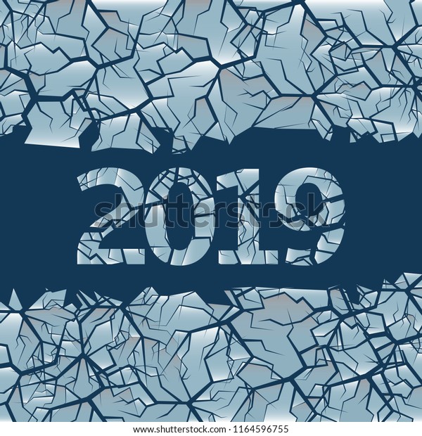 Cracked Ice Background Winter Frozen Backdrop Stock Vector (Royalty ...