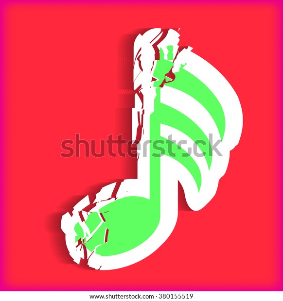 Cracked Music Note Symbol Vector Design Stock Vector (Royalty Free ...