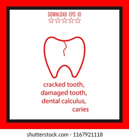 Cracked Tooth Damaged Tooth Dental Calculus Stock Vector (Royalty Free ...