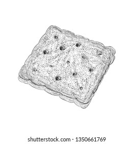 Cracker Cookie Hand Drawn Illustration Vector Stock Vector (Royalty ...