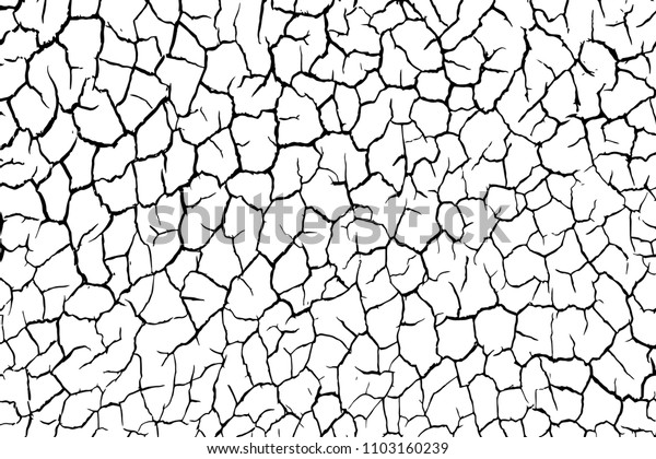 Las grietas textura blanco y negro. Fondo vectorial.Tierra agrietada ...
