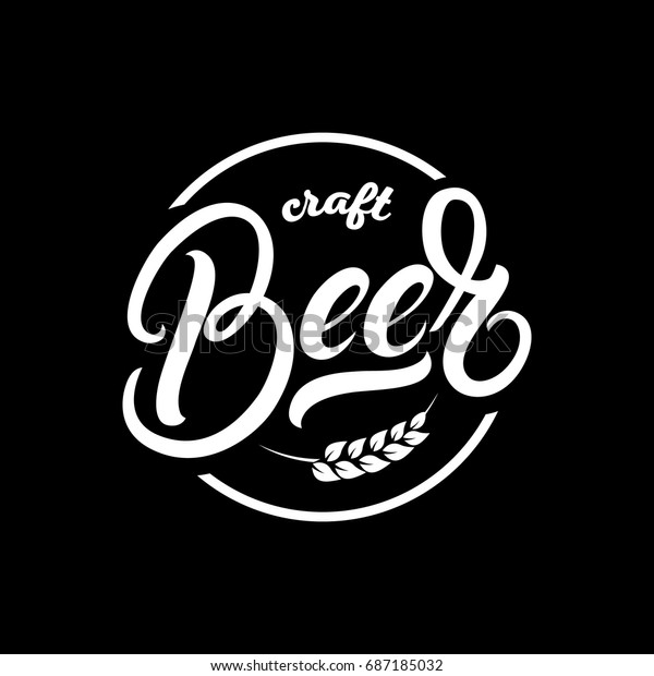 Craft Beer Hand Written Lettering Logo Stock Vector (Royalty Free ...