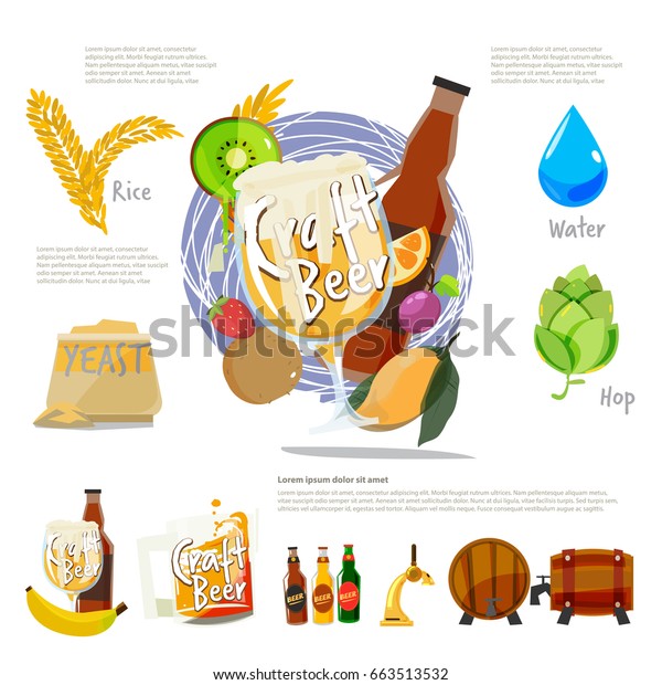 Craft Beer Ingredient Infographic How Making Stock Vector (Royalty Free ...